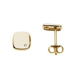 Firetti Damen Paar Ohrstecker "Schmuck Geschenk Gold 333 Ohrschmuck Viereck", P2 = erkennbare Einschlüsse, Diamanten Gelbgold 333, gold, Diamanten,