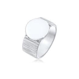 Elli Premium Damen Siegelring "Bandring Siegelring Relief Struktur 925 Silber", 56mm, Silber 925 (Sterlingsilber), 10mm, silber, Silber 925