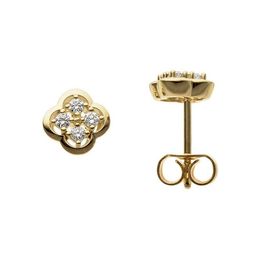 Firetti Damen Paar Ohrstecker "Schmuck Geschenk Gold 333 Ohrschmuck Blume", 7,5mm, 0,14 P2 = erkennbare Einschlüsse, Diamanten Gelbgold 333, gold,