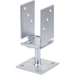 Alberts U-Pfostentr&auml;ger, &Oslash; 11mm, silber, Bodenanker, breitenverstellbar, Breite 71-131 mm
