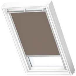 Velux Verdunklungsrollo "DKL UK10 4574SWL", UK10, stufenlos positionierbar, braun, Kinderzimmer, Rollos, wei&szlig;e F&uuml;hrungsschienen & Griffleiste