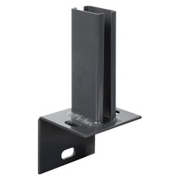 Alberts Pfostentr&auml;ger, B/H/T: 12cm x 26,7cm, grau, Bodenanker, f&uuml;r Zaunpfosten 60x40 mm auf L-Randsteinen, Platte 120x120 mm
