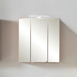 Spiegelschrank Welltime, B:60cm H:64cm T:20cm, braun, Holzwerkstoff, Badezimmer, Schr&auml;nke, "S&ouml;lden"