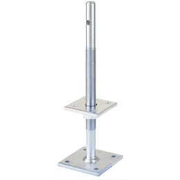 Alberts Pfostentr&auml;ger, B/H/T: 10cm x 34cm, silber, Bodenanker, h&ouml;henverstellbar 100-230 mm, 80x80 mm