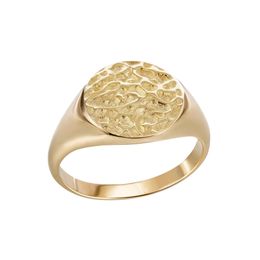 Firetti Damen Fingerring "Schmuck Geschenk Silber 925 Silberring Gehämmert", 52, Silber 925 (Sterlingsilber), 2,7mm, gold, Silber 925