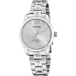 Calypso Watches Damen Quarzuhr "Basic", silber, Armbanduhren, Armbanduhr, Damenuhr, Edelstahlarmband, analog