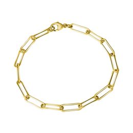 Vivance Damen Armband "925/- Sterlingsilber Gliederarmband glanz vergoldet 19 cm", 19cm, Silber 925 (Sterlingsilber), gelb, Silber 925
