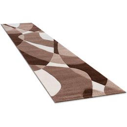 L&auml;ufer Paco Home, B:80cm H:18mm L:300cm, braun, Kunstfaser, Flur, Teppiche, "Diamond 664", Teppich-L&auml;ufer, Kurzflor, 3D-Design, modernes
