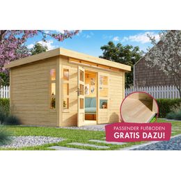 Gartenhaus Karibu, beige, Holzwerkstoff, Gartenhäuser, "Kolimasee 7", naturbelassen