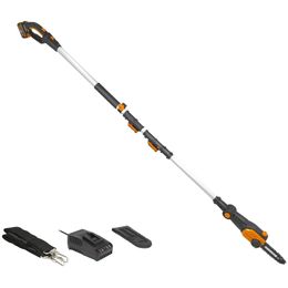 Akku-Hochentaster WORX, schwarz, Gartenscheren-Maschinen, "20V Akku Hochentaster, 20cm, Teleskopgriff max. 3,6m", inklusive 20V/2Ah Akku und Ladeger&auml;t