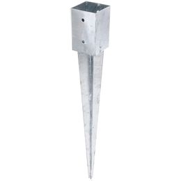 Alberts Einschlag-Bodenh&uuml;lse "91x91 mm", &Oslash; 11mm, silber, Bodenanker, f&uuml;r Vierkantholzpfosten, Gesamtl&auml;nge 750 mm