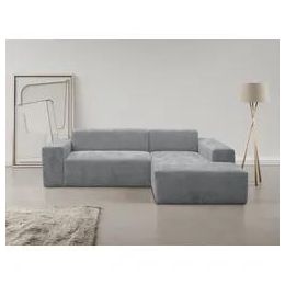 Ecksofa Inosign "Zeus-L" Sofas Gr. B/H/T: 253cm x 70cm x 188cm, Chenille, Ottomane rechts, grau Curvy Trend Ecksofa mit urbaner Optik