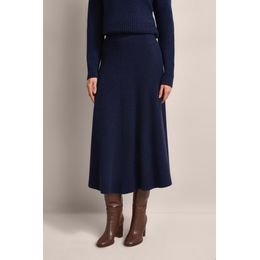 Bugatti Damen Jerseyrock, blau, Gr. M, 40% Wolle, 30% Viskose, 20% Polyamid, 10% Kaschmir, R&ouml;cke, aus einer Kaschmir-Wollmischung