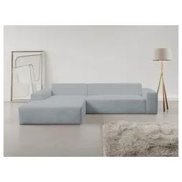 Ecksofa Inosign "Zeus-XL" Sofas Gr. B/H/T: 311cm x 70cm x 210cm, Cord, Ottomane links, Ottomane links, grau Curvy Trend Garnitur mit urbaner Optik