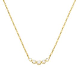 Luigi Merano Damen Collier "Mittelteil gebogen, mit funkelnden Brillanten, Gold 585", 45cm, Gelbgold 585, gold, Gelbgold 585, Halsketten