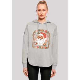 F4NT4STIC Damen Kapuzenpullover "Stay Merry And Bright Hippie Santa", grau, Gr. XS, Obermaterial: 100% Baumwolle, Pullover, Premium Qualit&auml;t,