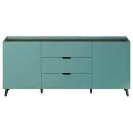 Sideboard Andas "Mikkeline" Sideboards Gr. B/H/T: 180cm x 82cm x 42cm, 3 St., blau (dusk blue melamin) TV-Schrank, B H: 180 82 cm