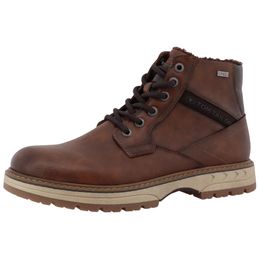 Tom Tailor Herren Winterboots, Gr. 44, braun, Lederimitat, Textil, kontrastfarbene Details, unifarben, Schuhe, Blockabsatz,Schn&uuml;rboots,Outdoorschuh,