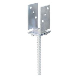 Alberts U-Pfostentr&auml;ger, &Oslash; 11mm, silber, Bodenanker, breitenverstellbar, Breite 71-131 mm, Betonanker 200 mm