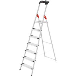 Hailo Stehleiter "L80 ComfortLine", B/H/L: 53cm x 232cm x 14cm, grau, Leitern, Alu-Sicherheits-Stehleiter 7 Stufen