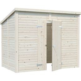 Gerätehaus Palmako, beige, Massivholz, Garten, Gerätehäuser, "Leif", natur