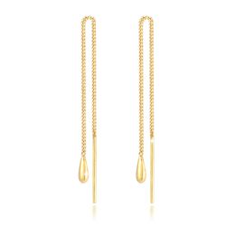 Elli Damen Paar Ohrh&auml;nger "Elli Ohrringe Tropfen Durchzieher Panzer Basic 925 Silber", onesize, ohne Stein, Silber 925 (Sterlingsilber), gold, Silber