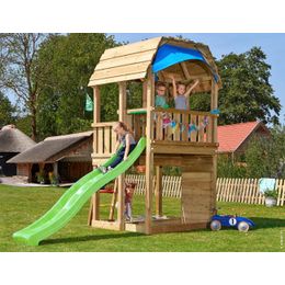 Jungle Gym Kinder Spielturm "Jungle Barn", beige, Holzwerkstoff, B:210cm H:320cm T:380cm, Spieltürme, BxTxH: 210x380x320 cm