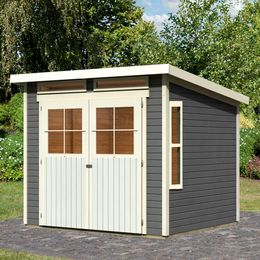 Gartenhaus Karibu, grau, Holzwerkstoff, Gartenh&auml;user, "Falkensee 4"