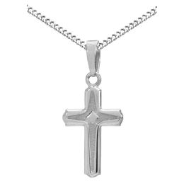 Firetti Damen Kette mit Anhänger "Schmuck Geschenk Silber 925 Halsschmuck Halskette Panzerkette Kreuz", Silber 925 (Sterlingsilber), L: 50, silber,