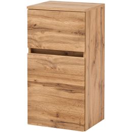 Unterschrank Welltime, B:40cm H:79cm T:35cm, braun, Holzwerkstoff, Badezimmer, Schränke, "Kaunas", 40 cm breit, mit Schubkasten, Soft-Close-Funktion