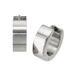 Jobo Damen Paar Creolen, 13,6mm, Edelstahl, silber, Edelstahl, Ohrringe, rund Edelstahl