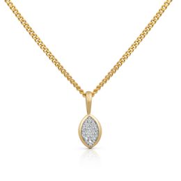 OROLINO Damen Kette mit Anh&auml;nger "Gold 585 mit 6 nat&uuml;rlichen Brillanten zus. 0,03ct.", 42/45cm, 0,03, Gold, L: 45 B: 6mm, gelb, Gold, B:6mm,