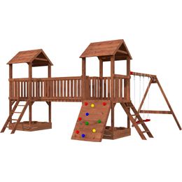 Palmako Kinder Spielturm "JESPER SET 1", braun, Holzwerkstoff, B:600cm H:314cm T:464cm, Spieltürme, BxTxH: 600x464x314 cm