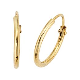 Jobo Damen Paar Creolen, 12,7mm, Gelbgold 333, gold, Gelbgold 333, Ohrringe, rund 333 Gold