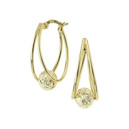 Firetti Damen Paar Creolen "Schmuck Geschenk Gold 333 Kugel", Gelbgold 333, gold, Gelbgold 333, Ohrringe