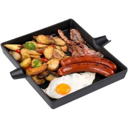 Grillpfanne Tepro, B:28cm H:3,5cm L:31cm, schwarz, Pfannen, "Rost-in-Rost-System", 28x23,5 cm