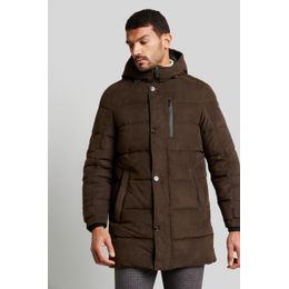 Bugatti Herren Parka, braun, Gr. 52, unifarben, 100% Polyester, Jacken, mit Kapuze