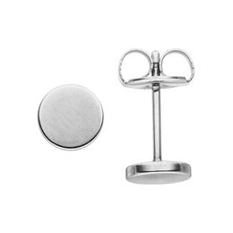 Jobo Damen Paar Ohrstecker, 6mm, Edelstahl, silber, Edelstahl, Ohrringe, STUDS Edelstahl