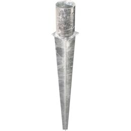 Alberts Einschlag-Bodenh&uuml;lse, &Oslash; 11mm, silber, Bodenanker, f&uuml;r Rundholzpfosten, &Oslash;121 mm, Gesamtl&auml;nge 750 mm
