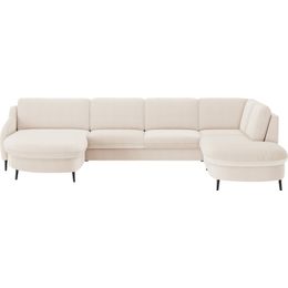 Sit & More Wohnlandschaft SIT & MORE, B:356cm H:90cm T:239cm, beige, 100% Polyester, Sofas, "Soul U-Form", wahlweise mit Bettfunktion und Bettkasten oder