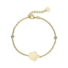 Jobo Damen Silberarmband "Blume", 22cm, Silber 925 (Sterlingsilber), gold, Silber 925 (Sterlingsilber), Armbänder, 925 Silber vergoldet mit 2