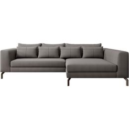 Ecksofa Inosign, B:284cm H:82cm T:172cm, grau, 92% Polyester / 8% Nylon, Wohnzimmer, Sofas, "Cross, mit softem Sitz, L-Form, wendbare Zierkissen,