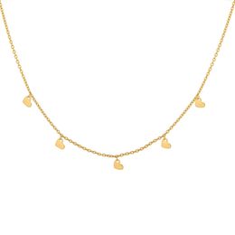 CAI CA&Iuml; Damen Kette mit Anh&auml;nger "925 Silber vergoldet Anh&auml;nger Herzen", 38+5cm, Silber 925 (Sterlingsilber), L: 43, gelb, Silber 925 (Sterlingsilber),