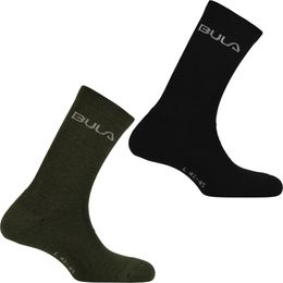 BULA Herren Socken, Gr. 37, schwarz, 39% Wolle, 39% Polyacryl, 14% Polyester, 8% Polyamid, unifarben, Socken, im praktischen 2er-Pack