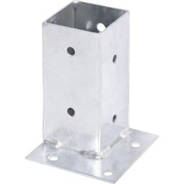 Alberts Aufschraubh&uuml;lse "71x71 mm", &Oslash; 11mm, silber, Bodenanker, f&uuml;r die b&uuml;ndige Befestigung an Ecken