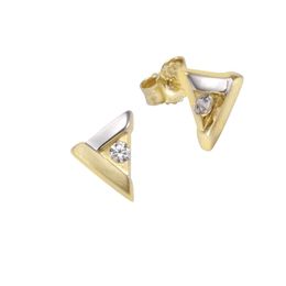 Vivance Damen Paar Ohrstecker "333 Gold zweifarbig Zirkonia wei&szlig;", one-size, Gold, bunt, Gold, Ohrringe