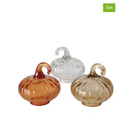 Boltze 3er-Set: Dekoaufsteller "Pumki" in Braun/ Ohne Farbe/ Beige - (H)8,5 cm - 46% | Dekofiguren