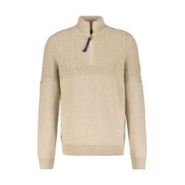Lerros Herren Strickpullover "Lerros Stricktroyer mit Cable-Muster", beige, Gr. S, 60% Baumwolle, 40% Polyacryl, Pullover