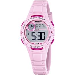 Calypso Watches Kinder Chronograph "Junior Collection", rosa, Armbanduhren, Kinderuhr, Quarzuhr, Armbanduhr, digital, Datum, Stoppfunktion