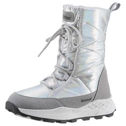 Richter M&auml;dchen Winterstiefel "Venture WMS: Weite weit", Gr. 41, silber, Nylon, Textil, gl&auml;nzend, Schuhe, Klettstiefel, Snowboots, Schn&uuml;rstiefel mit